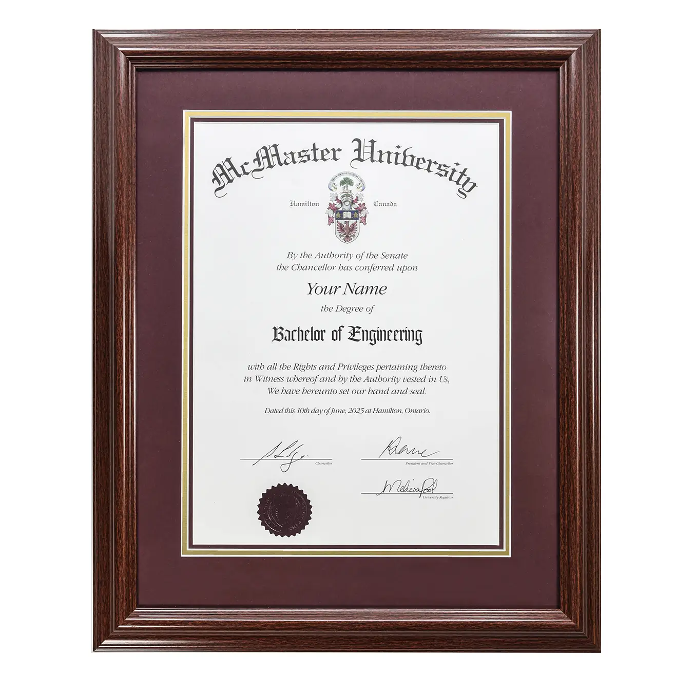 McMaster Degree / Diploma Frame – Grad Display